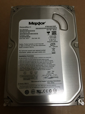 Maxtor DiamondMax 21 STM3160215AS 160GB SATA Internal Hard Drive 3.5 ...