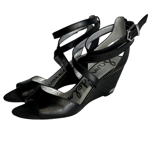 Sam Edelman Shoes Womens Size 10.5 Black Strappy Open Toe Three Inch ...