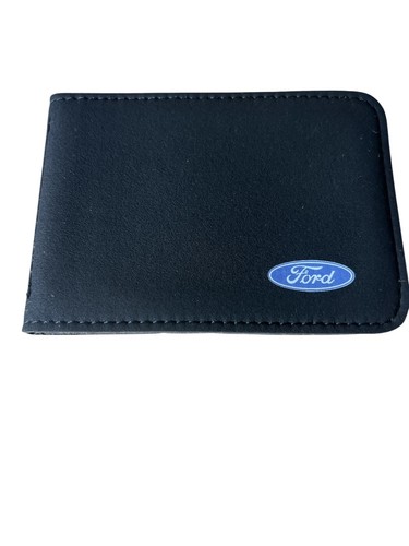 Wallet/ID CARD, 6 POCKETS BLACK FAUX SUEDE LEATHER WITH FORD LOGO. | eBay