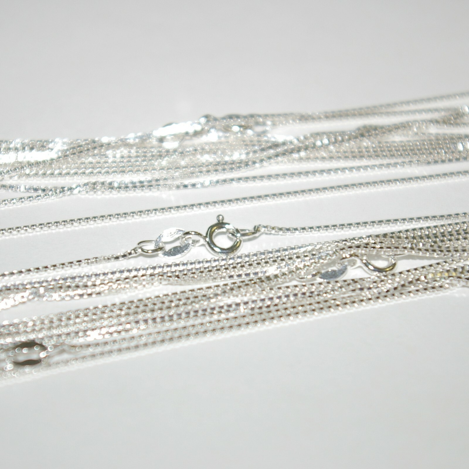 20 pieces 18" & 20" Italian 925 Sterling Silver 1mm BOX 015 CHAINS ...