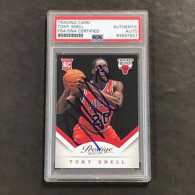 2013-14 Panini Prestige #180 Tony Snell Signed Card PSA Slabbed Bulls ...