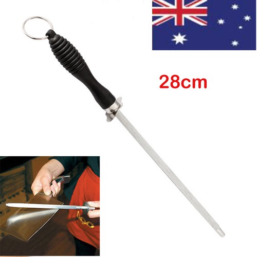 28 CM Pro Sharpening Steel Knife Sharpener Honing Rod Stainless Sharp ...