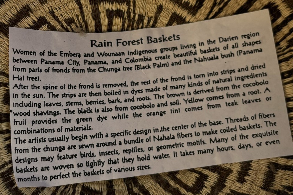 Vintage Wounaan Embera Darien Region Traditional Hand Woven Basket ...