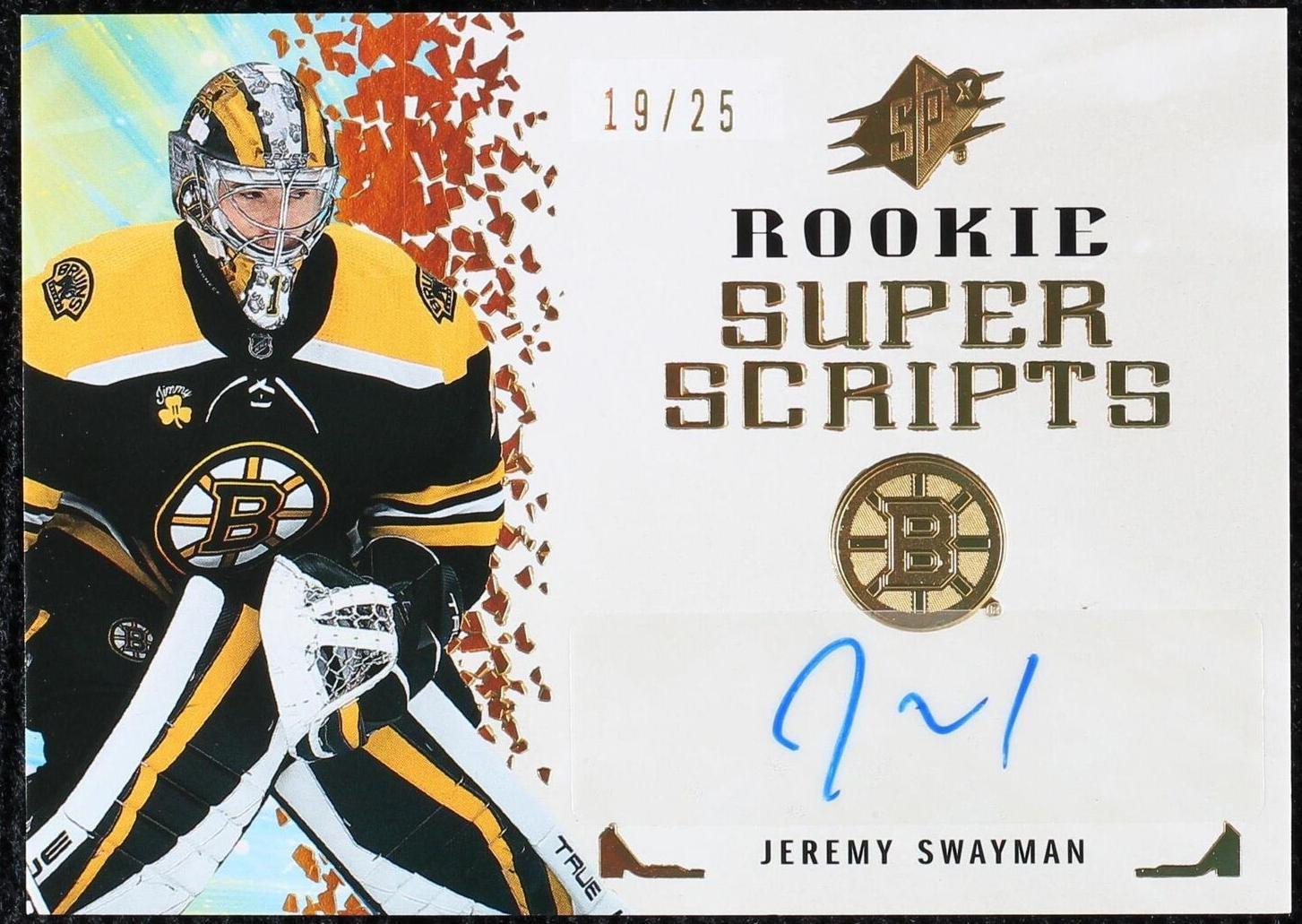 2021-22 SPx - Rookie Superscripts Jeremy Swayman #RSS-JS Gold /25 (AU ...