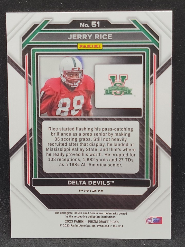 2023 Prizm Draft Picks Red Wave #51 Jerry Rice San Francisco 49ers ...