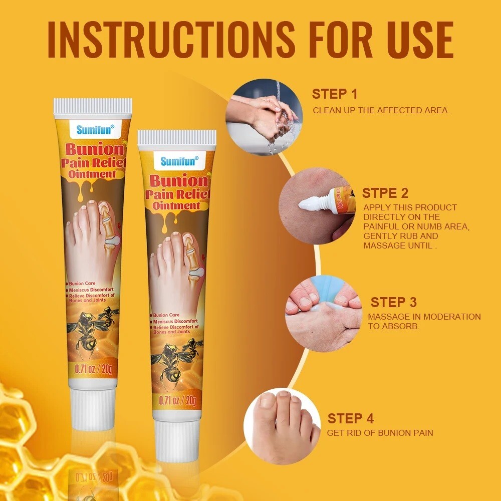 New Bee Venom Foot Gout Treatment Cream Thumb Corrector Finger Hallux ...