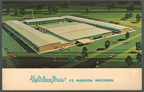 Vintage Holiday Inn Linen Hotel Postcard Depicting Landscape Madison ...