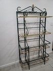 French Country Bakers Rack Green With Polished Brass Details | eBay