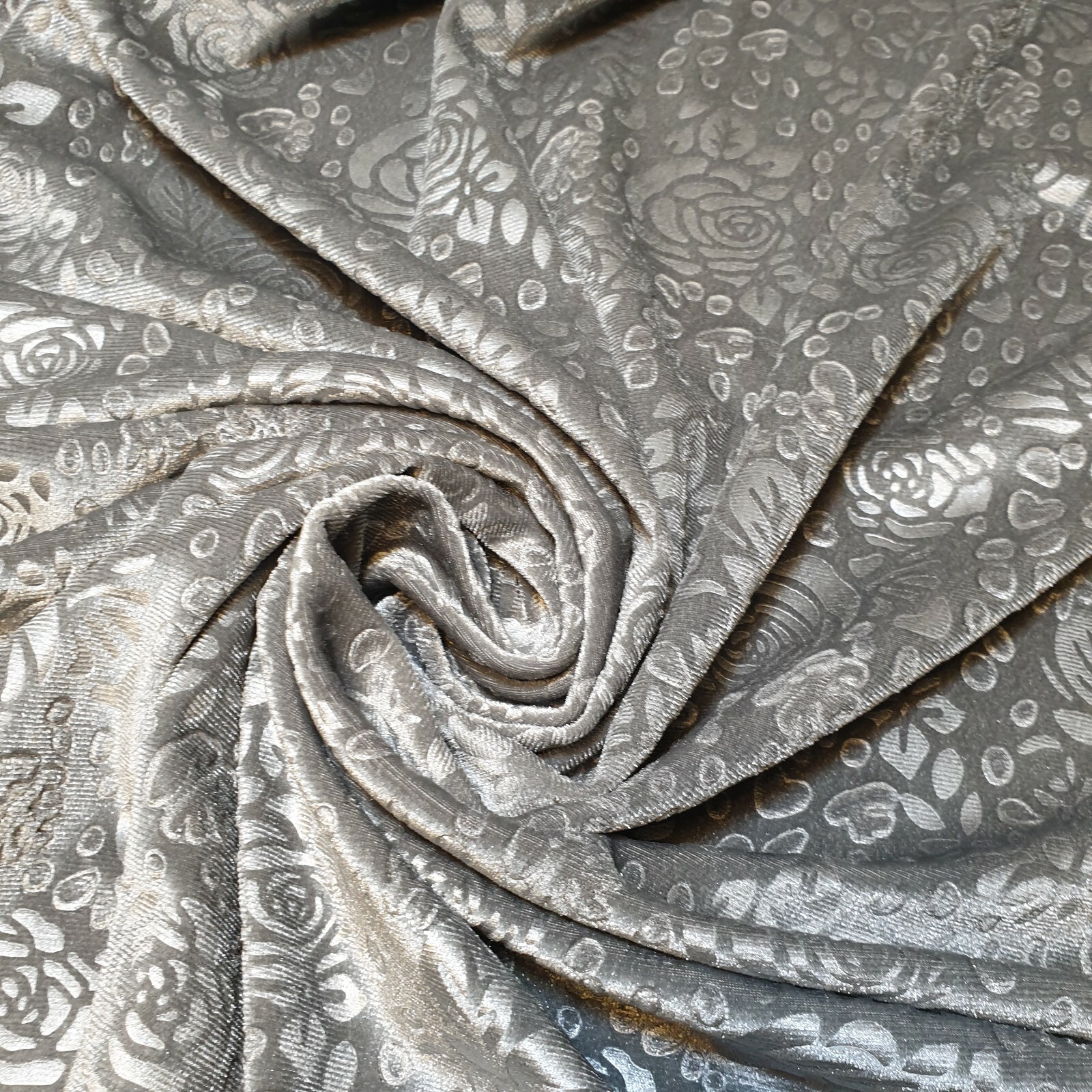 Floral Roses Embossed Velvet Velour Dress Craft Cushion Craft Fabric ...