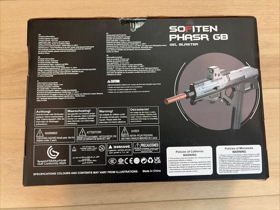 Sofiten Phaser GB Gel Ball Blaster Gun Electric Extended 100+ Range ...