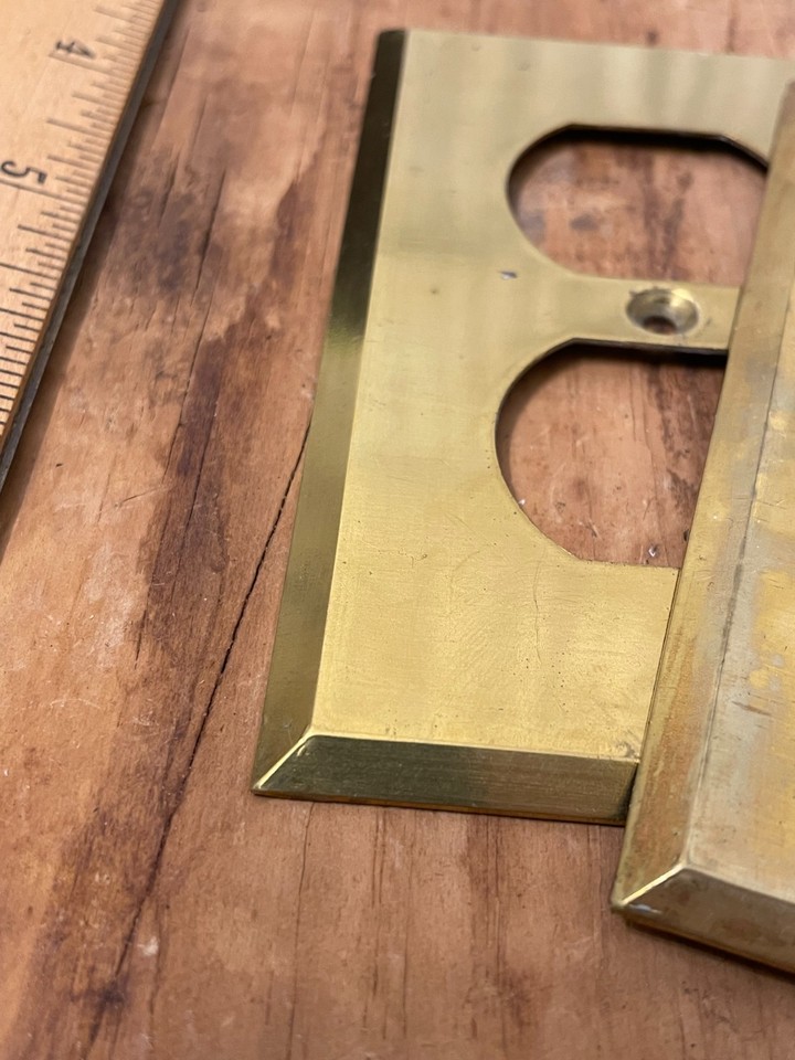 Vintage Solid Brass Duplex Outlet Covers Pair | eBay