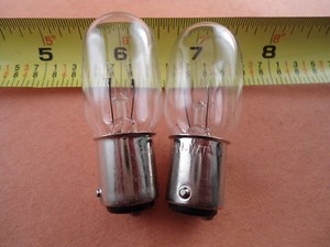 2 Clear Light Bulbs for Singer Home Sewing Machine 15W/110 Volts Push ...