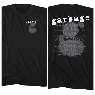 Garbage Band Men's T-Shirt #1 Crush Lyrics Alt Music Rock Band Concert ...