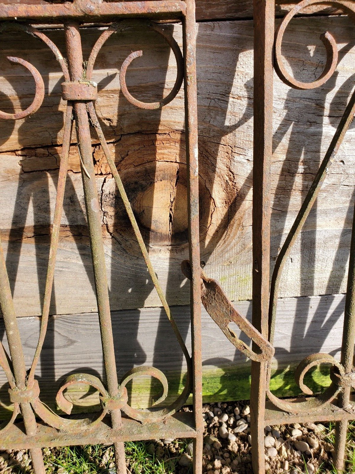 Set of 2 Vintage Industrial Decorative Iron Window Guard Grate Garden ...