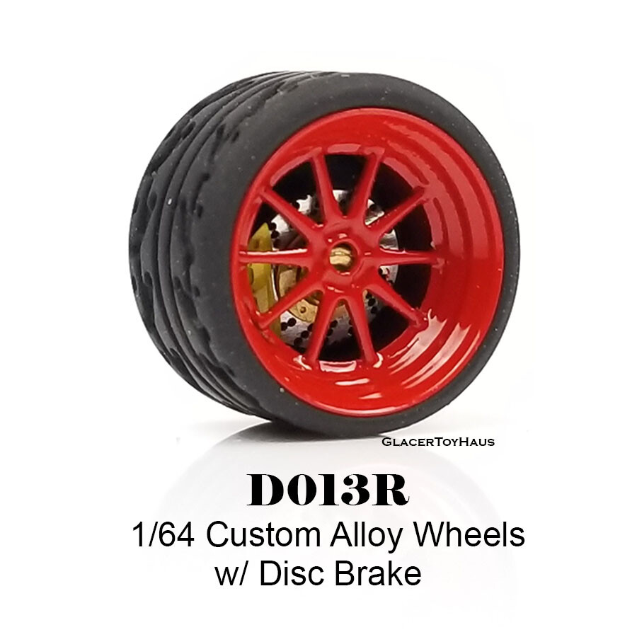 1/64 Scale Alloy Wheels with Disc Brakes - D002-D028 - Diecast Rubber ...