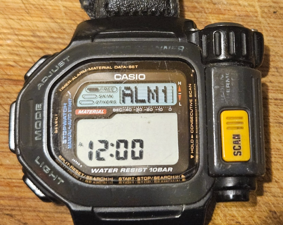 Boxed Casio TSR-100 Thermo Scanner Watch Module 1190 Alarm Chrono ...