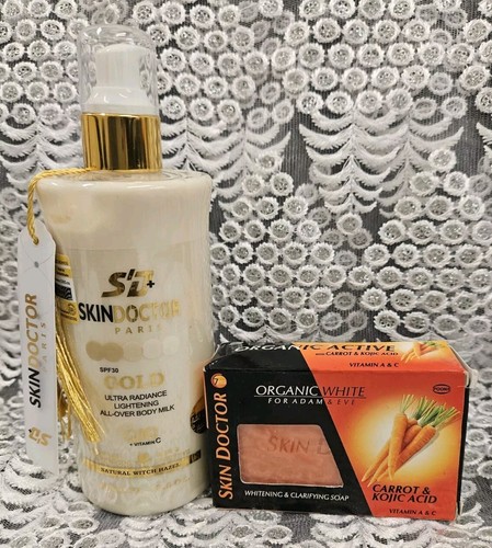 Skin Doctor Organic Glow Skin Whitening Lotion Body Milk & Soap Set ...