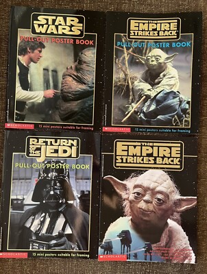 Vintage 1997 Star Wars Scholastic pull out mini poster books + story ...