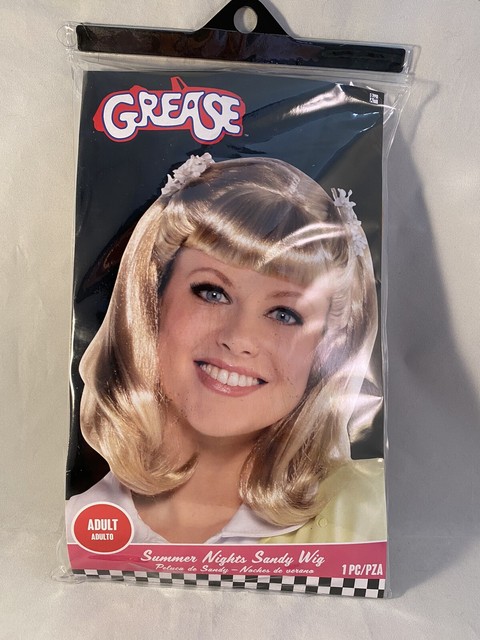 Grease Sandy Olson Summer Nights Wig Adult One Size w/ White Flower ...