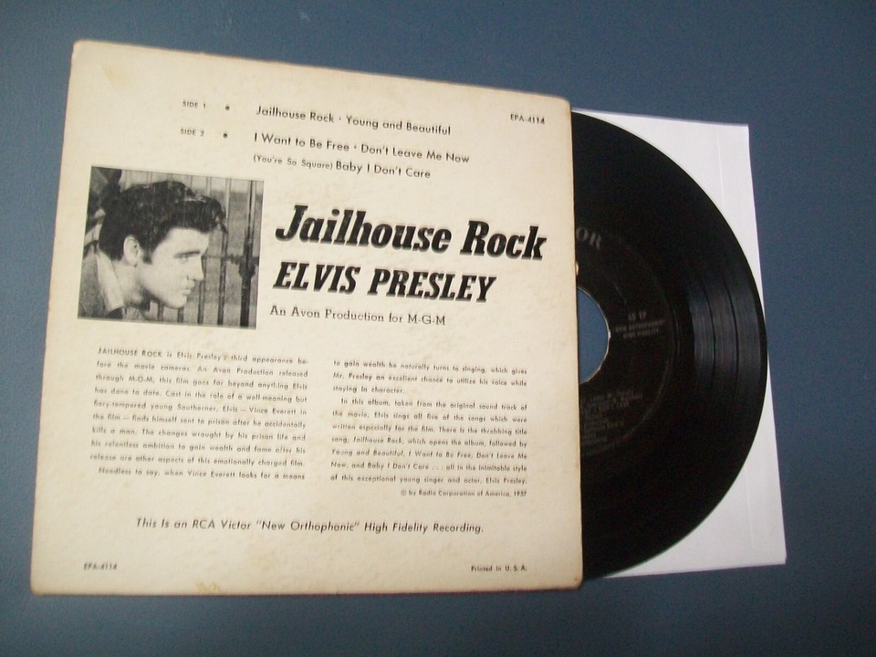 ELVIS PRESLEY - Jailhouse Rock. 45 Extended Play w/Picture Sleeve 1957 ...