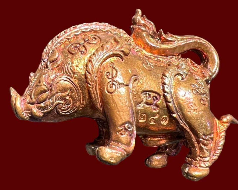 Supreme Luck Boar King Talisman Wealth Abundance Protection Thai Amulet ...