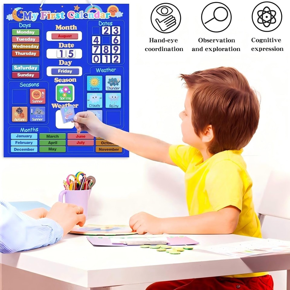 2025 Kids Calendar, My First Magnetic Learning Calendar for Kids ...