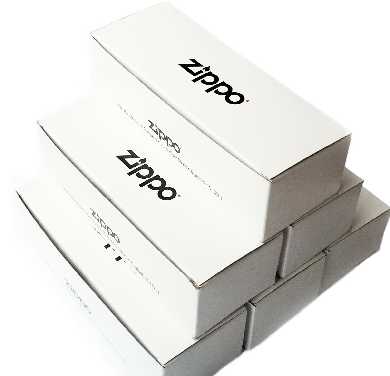 LOT OF 6 Zippo Empty White Shipping Storage Boxes for Individual Zippo ...