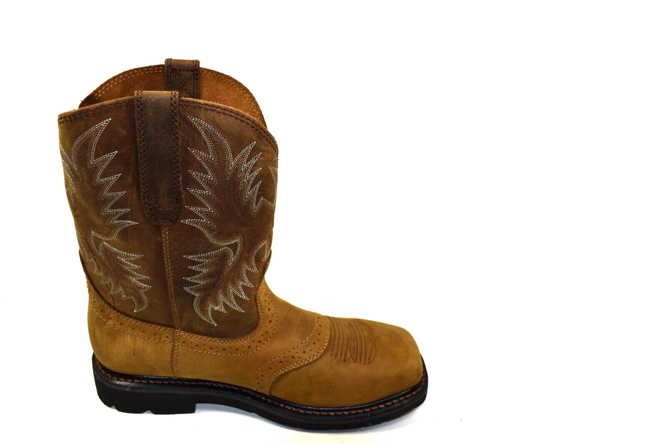 Ariat Men's 13 D Sierra Steel Square Toe Western Work Boots Aged Bark ...