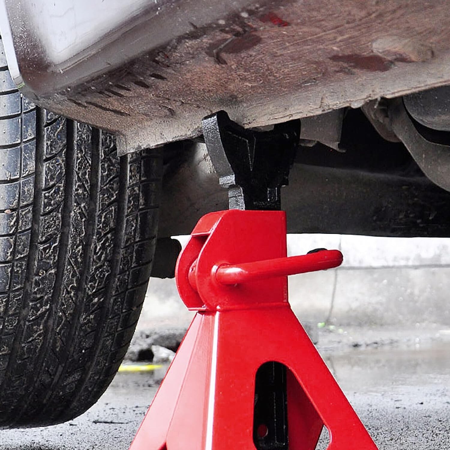 PAIR OF 3 TON CAR VAN CARAVAN VEHICLE RATCHET JACK AXEL STAND HEAVY ...