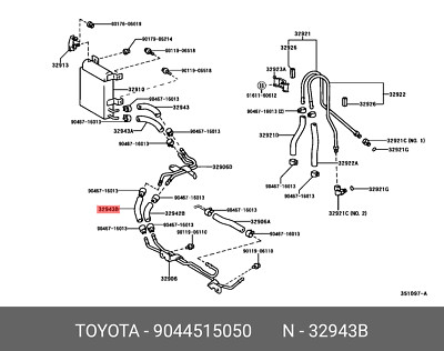 Genuine OE hose for oil cooler outlet, 9044515050 for TOYOTA 90445 ...