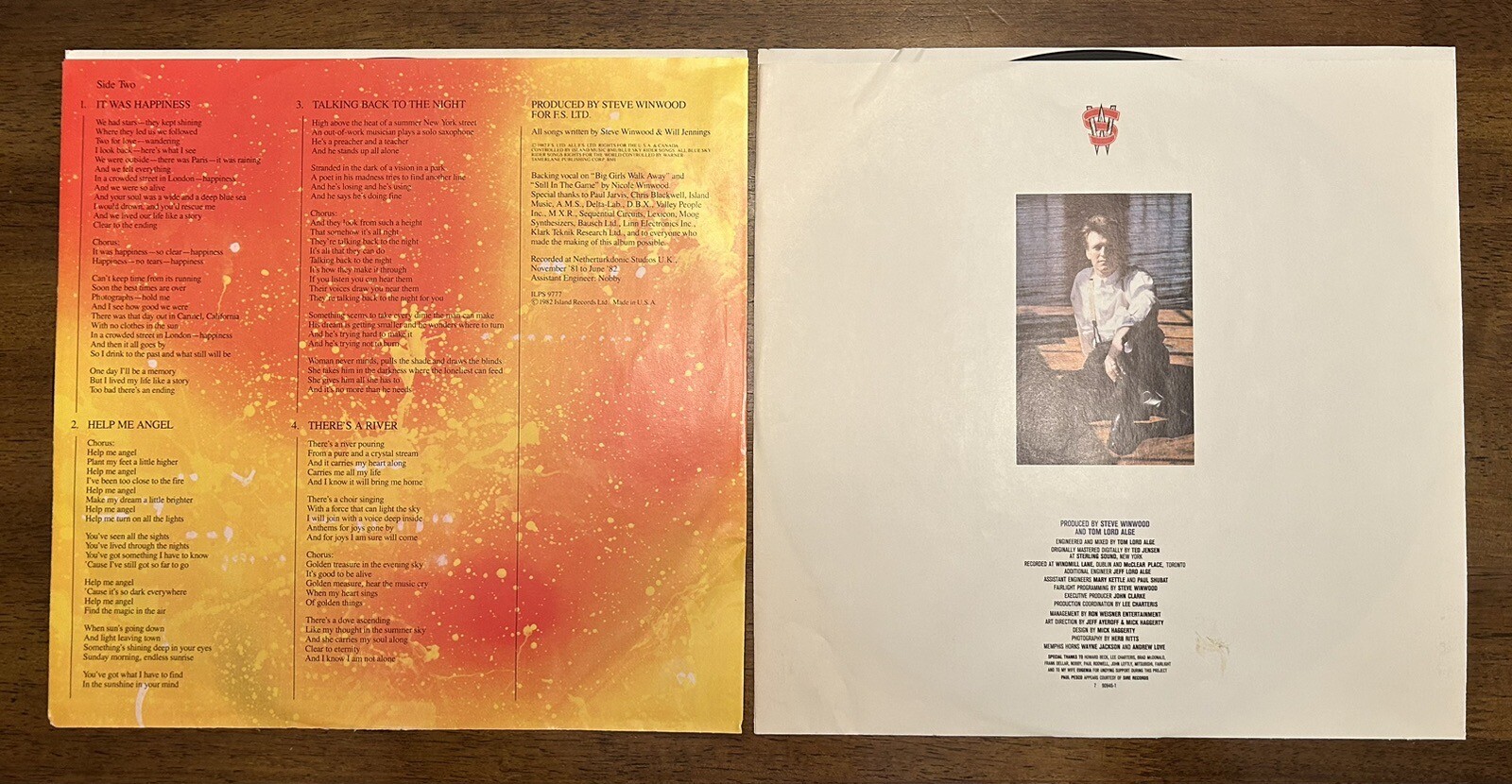 STEVE WINWOOD Lot of 2 LPs Talking Back To The Night / Roll With It ...