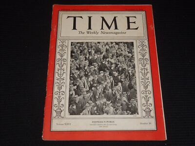 1935 NOVEMBER 11 TIME MAGAZINE - FOOTBALL SPECTATORS - T 494 | eBay