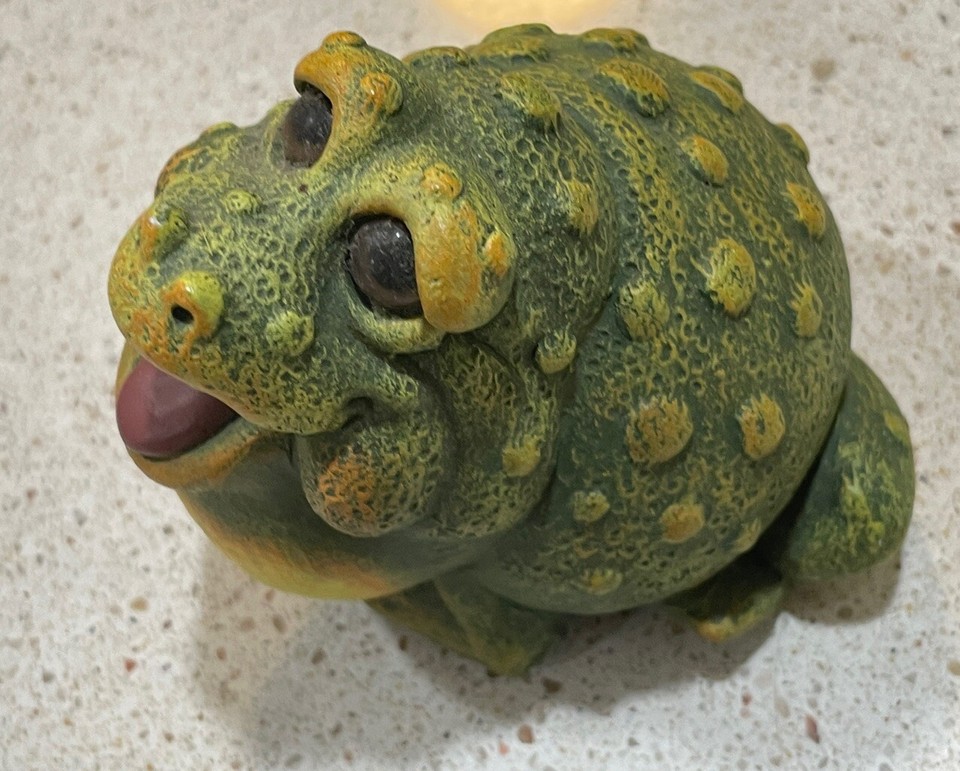 Vintage 1993 Pete Apsit Frog Ceramic Frog Figure Cute Chubby Animal Sad ...