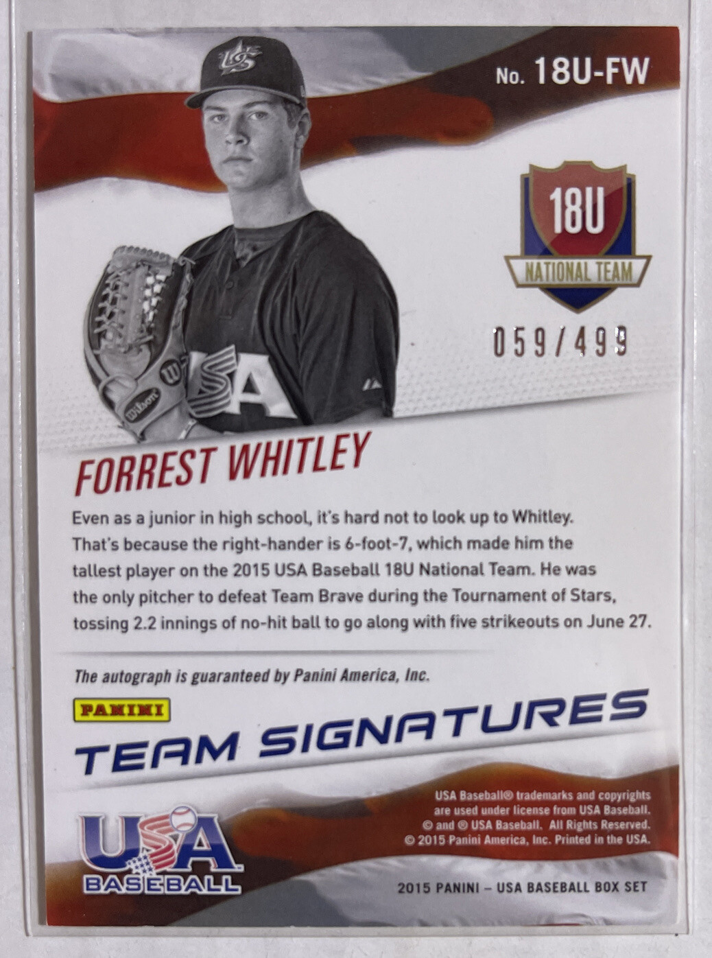 2015+Panini+USA+Baseball+-+Box+Set+18U+National+Team+Signatures+Blue ...