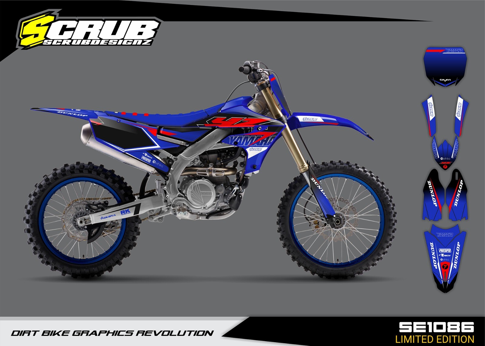 Graphics decals stickers kit Yamaha YZ250F 2019-2023 YZ450F 2018-2022 ...