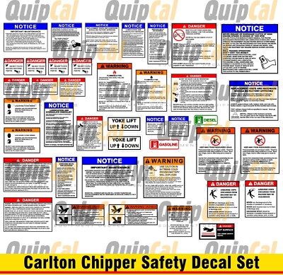 Carlton Tree Chipper Safety Decal Set | eBay