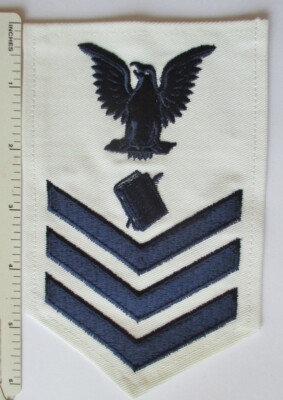 Original US NAVY PERSONNEL PETTY OFFICER 1st Class Rate PATCH White | eBay