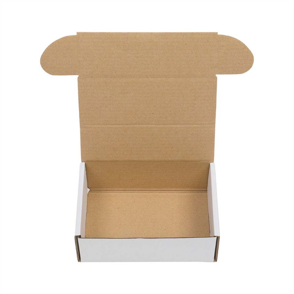 Corrugated Paper Boxes 50 Pack White Outside Yellow Inside 6x4x2 Inches ...