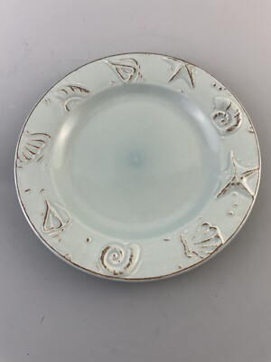 Thomson Pottery CAPE COD Rustic Blue 8 1/4” Salad Plate Embossed Shells ...