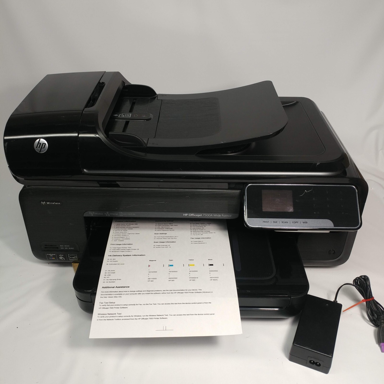 HP OfficeJet 7500A Wide Format 13x19 A3 Network Color Inkjet Printer ...