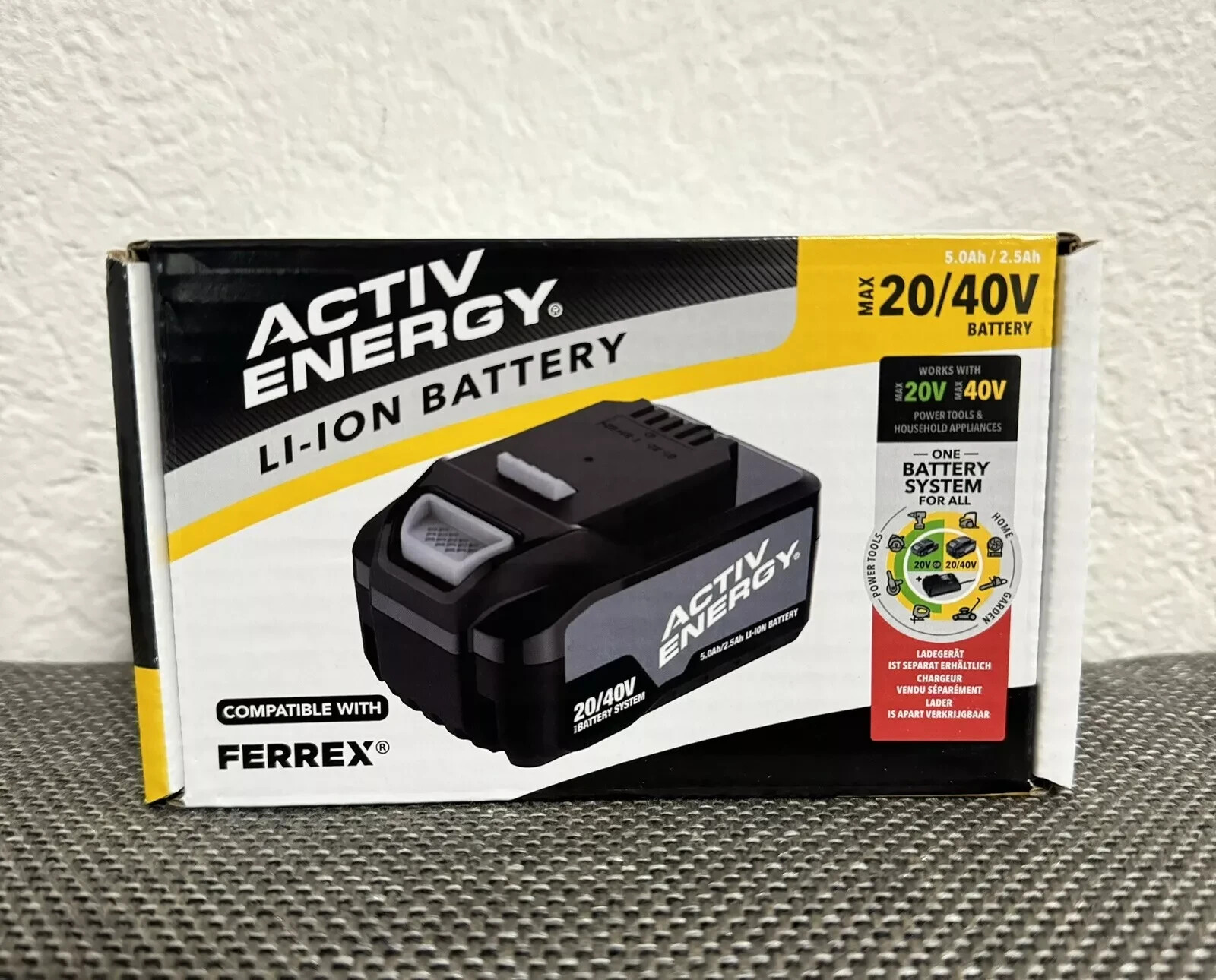 FERREX - FACTIV ENERGY® Akku 20 V 40 V 5,0Ah 2,5Ah 90Wh Kompatibel ...