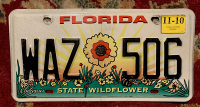 FLORIDA STATE WILDFLOWER ENVIRONMENTAL SPECIALTY LICENSE PLATE FLA | eBay