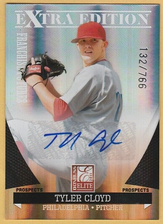 2011 Elite Extra Edition Franchise Futures Signatures #158 Tyler Cloyd ...