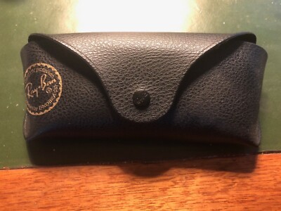 RAY BAN SUNGLASSES EYEGLASSES BLACK PROTECTIVE HARD FAUX LEATHER CASE ...