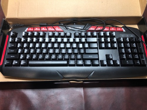 ARES M1 Gaming Keyboard Black/Red w/ RGB LEDs iBuyPower | eBay