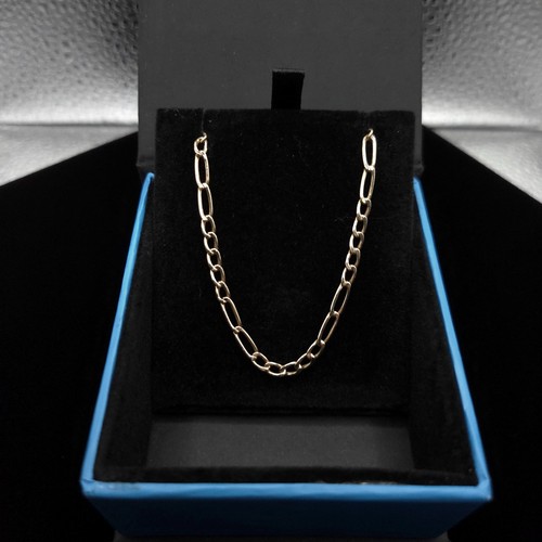 Solid gold figaro chain 14k, 18in, jewelry grade not scrap, mild repair ...