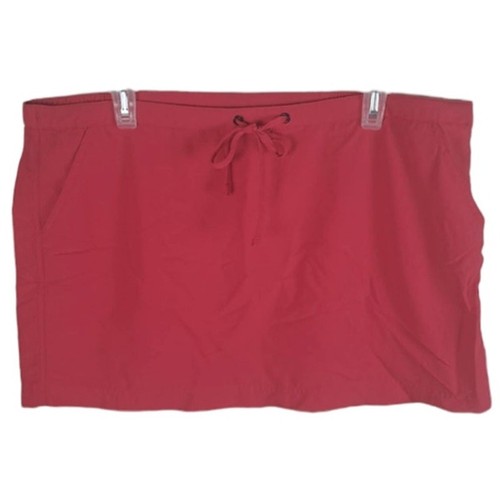 L.L. Bean Women Large Hot Pink Drawstring Stretch Athletic Nylon Skirt ...