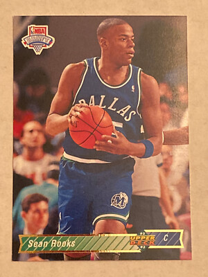 1992 SEAN ROOKS UPPER DECK NBA ROOKIE CARD RC #19 DALLAS MAVERICKS ...