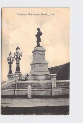 PPC Postcard OH Ohio Toledo Stedman Monument Black And White Image ...