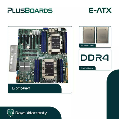 Supermicro X11DPH-T LGA 3647 E-ATX Server Motherboard 2x 4114 10-Core ...